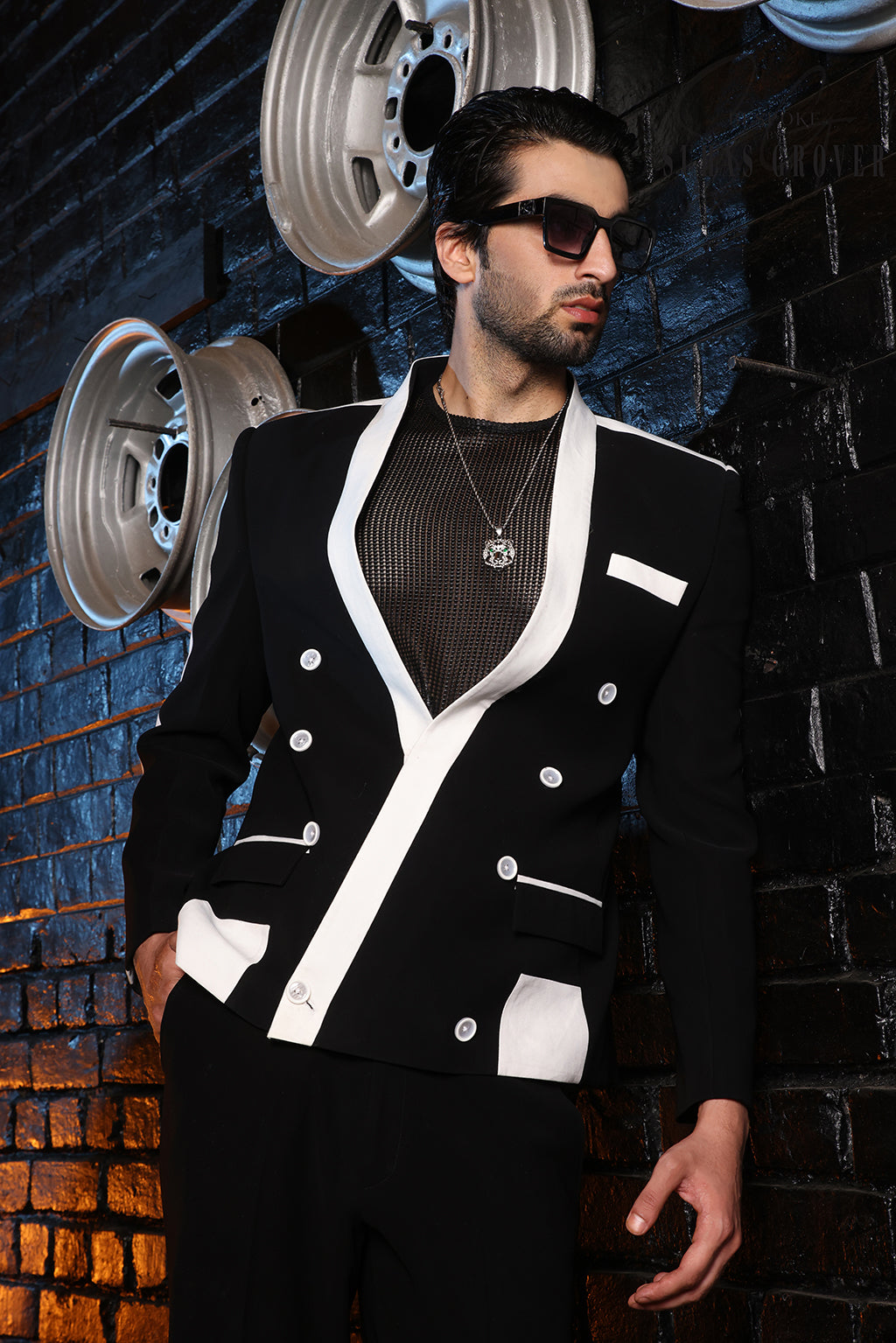 BLACK DOUBLE BREASTED JACKET – Suhas Grover